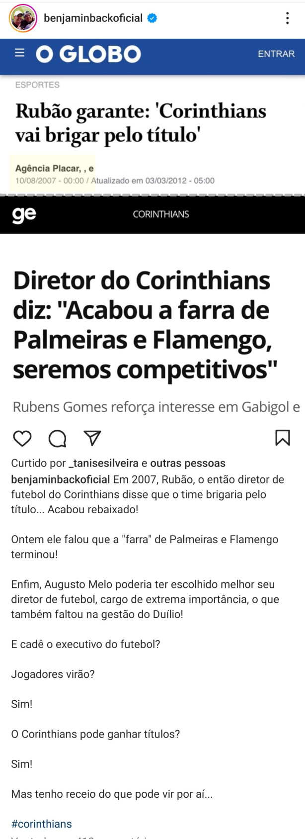 Benjamin Back... Rubão... Augusto Mello...