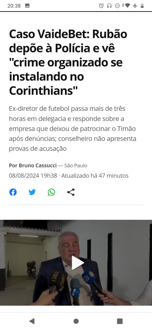Rubão fala que crime organizado está entrando no Corinthians, só que na verdade ele quer voltar