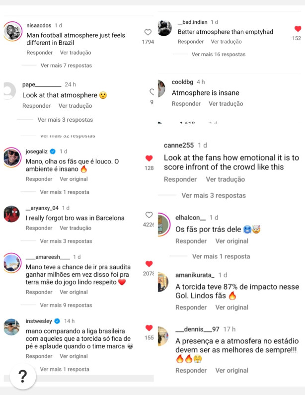 Gringos do mundo todo pagando pau para nossa torcida