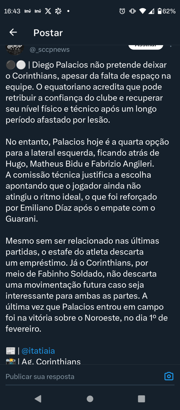 O Palácios raquítico