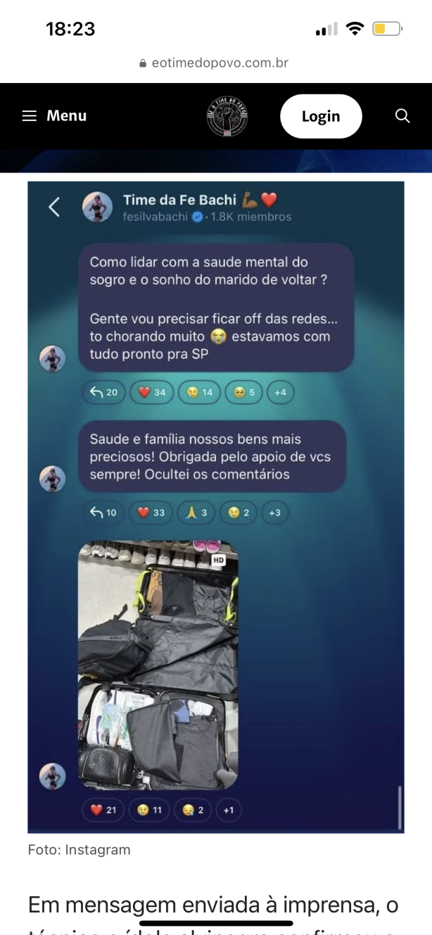 Vazou um print da nora do Tite…