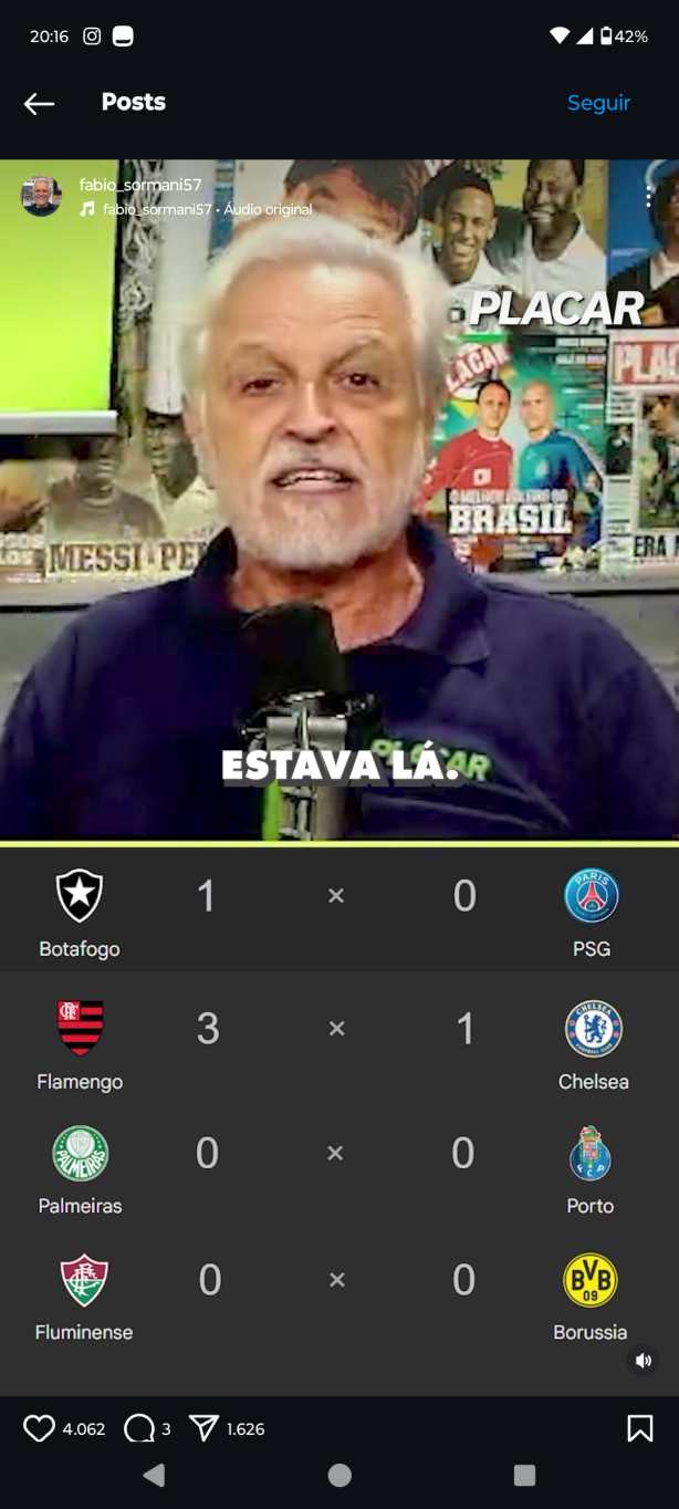 O sábio do futebol bloqueou os comentários kkkkkkkkkkkkk