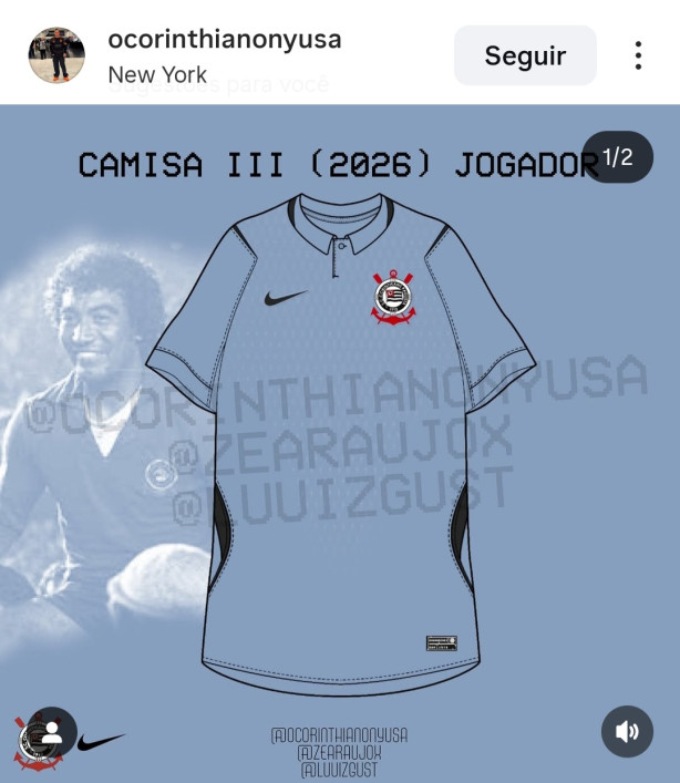 Corinthians vai ter camisa azul em 2026
