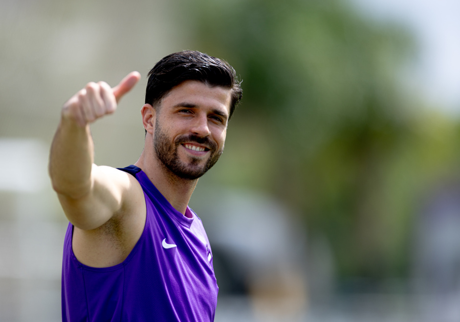 Héctor Hernández durante treino do Corinthians na pré-temporada